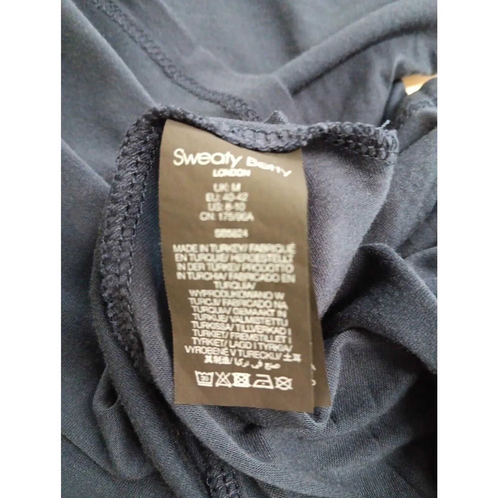 SWEATY BETTY Easy Peazy Long Sleeve Top Women's Size Medium Navy Blue ...