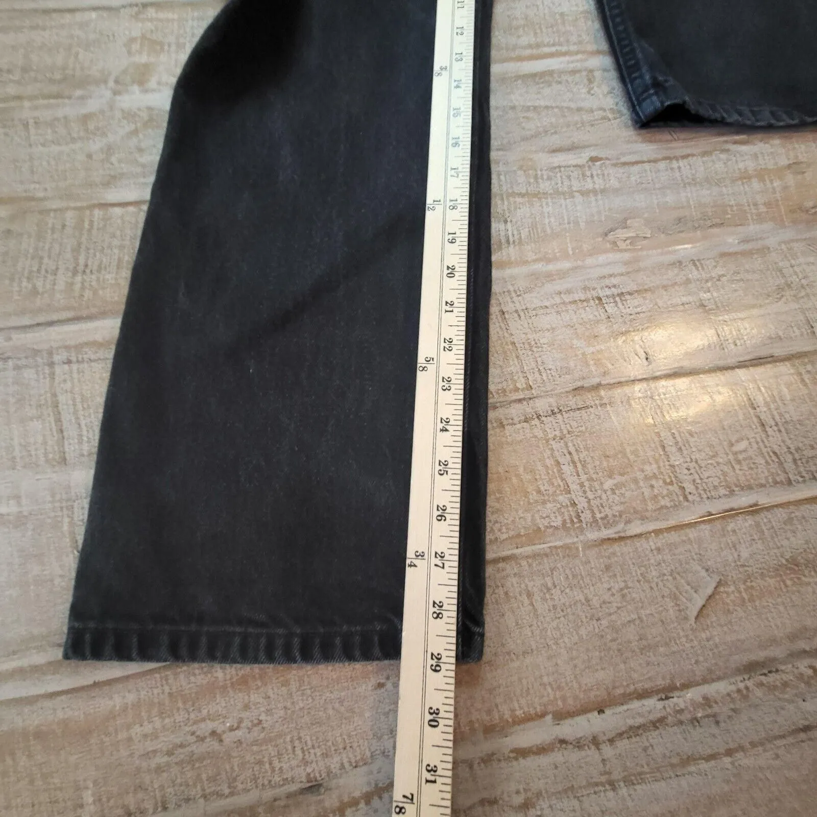 Urban Pipeline Mens 35x29 Regular Fit Black Wide Leg Jeans Denim ...