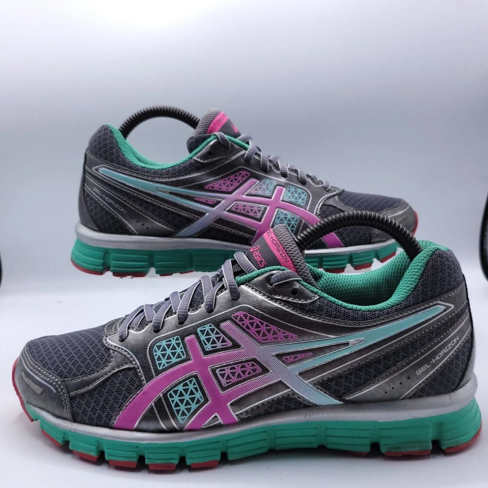 Asics Gel-Horizon Athletic Running Shoes Womens Size 8 T37CQ Gray Pink ...