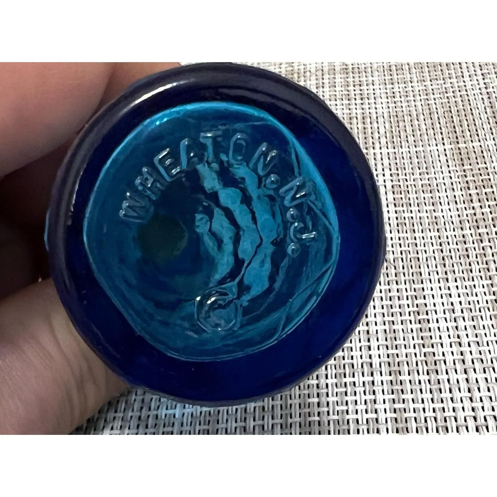 Grape Drum Bitters - Wheaton Glass Bottle Pair - 3.25" Green & Blue ...
