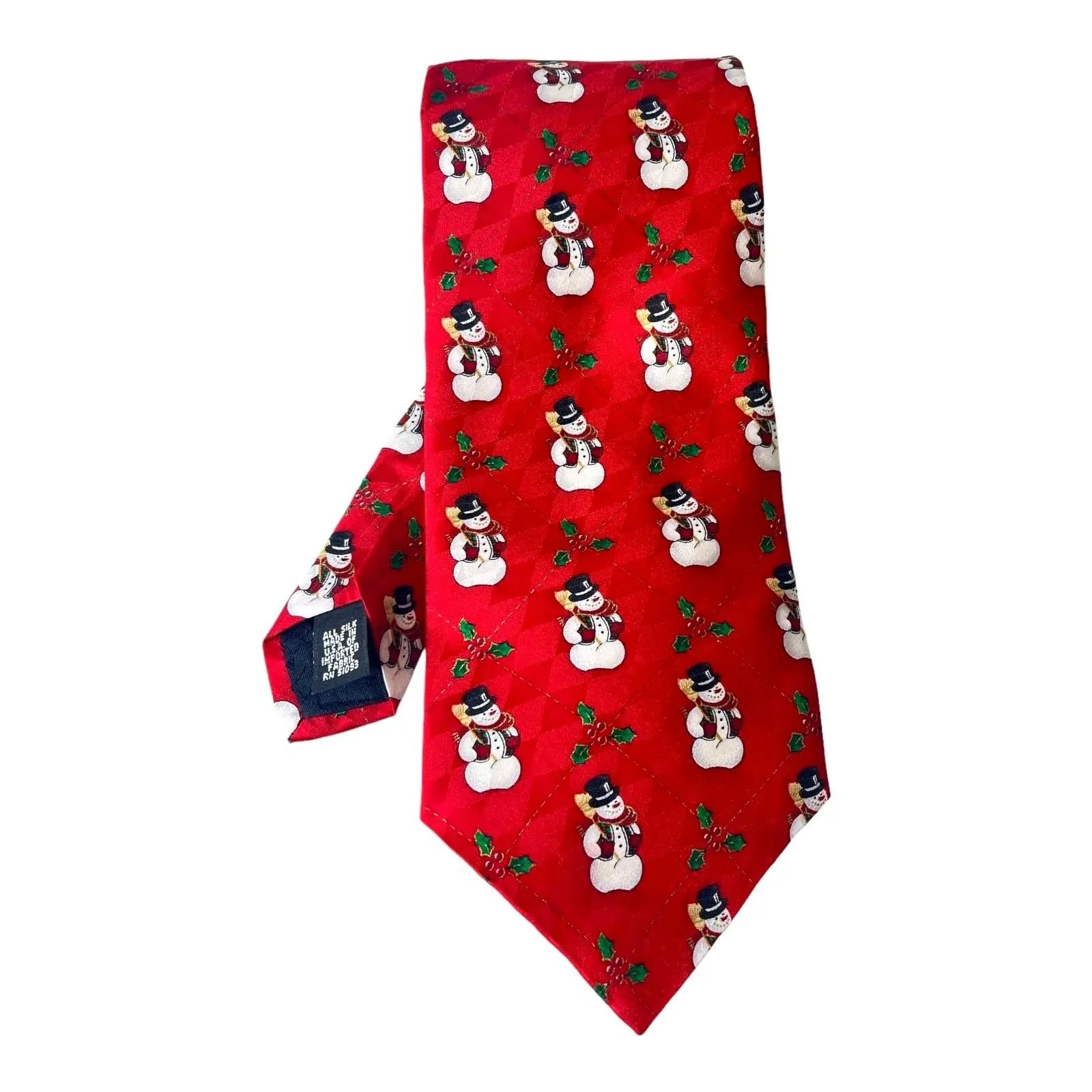 Men's Christmas Snowman SILK NECKTIE Novelty TIE Hallmark MMG Holiday ...