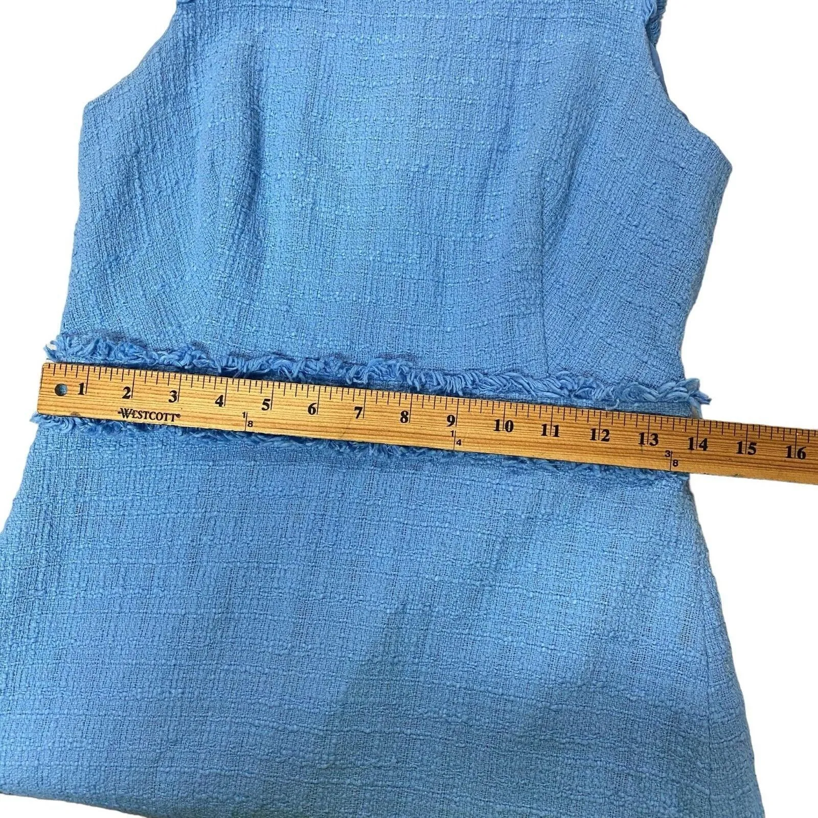 J Crew Sheath Tweed Dress in BRIGHT PERI Periwinkle Blue Sleeveless ...