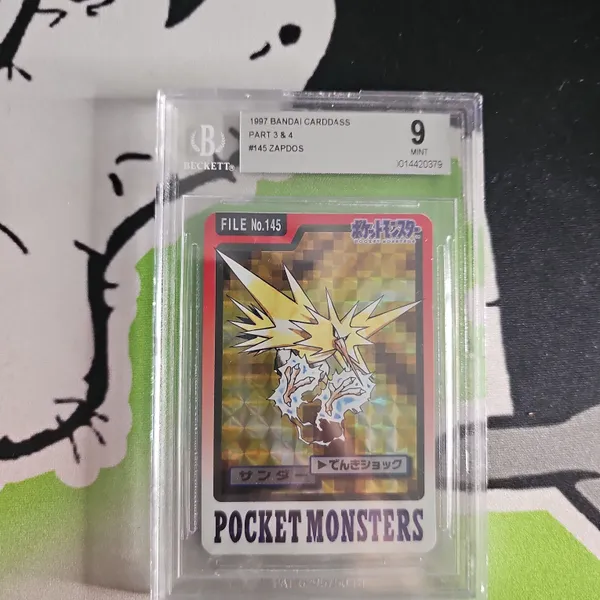 Slab: Pokemon: 1997 Bandai Carddass: Zapdos Prism BGS MINT 9! · Whatnot ...