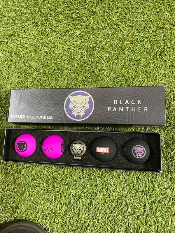 RR2. Black Panther Marvel x Volvik Golf Balls & Magnetic Ball Marker #1 ...