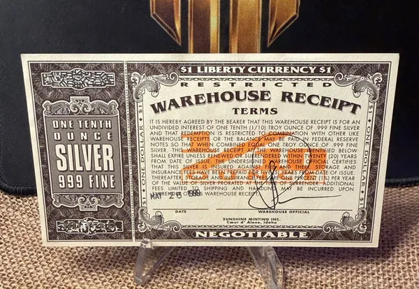 1998 $1 Norfed Liberty Currency 1/10 oz Silver Certificate · Whatnot ...