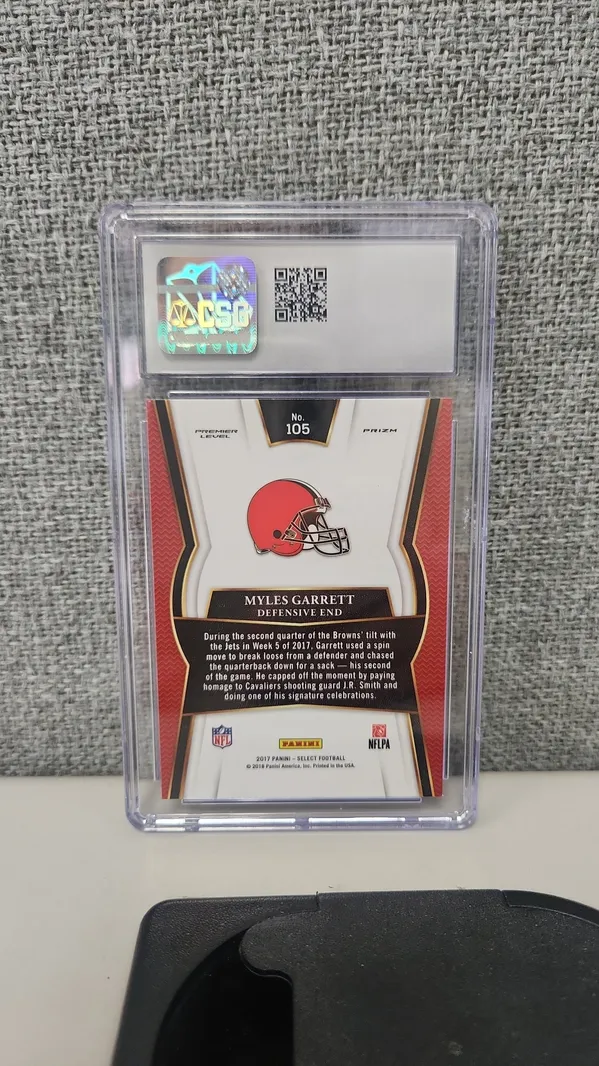 2017 Panini Select Silver Premier Level Prizm CSG 9.5 Myles Garrett ...