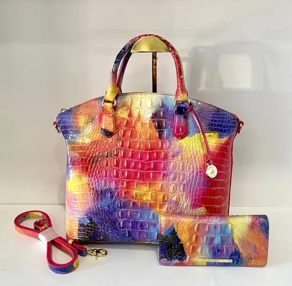 BRAHMIN Melbourne Large Duxbury Satchel Bag Multicolor · Whatnot: Buy ...