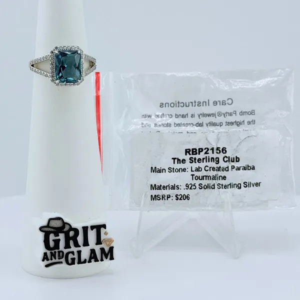 Bomb Party Sterling Club Ring Sz 7 Paraiba on .925 Sterling Silver ...